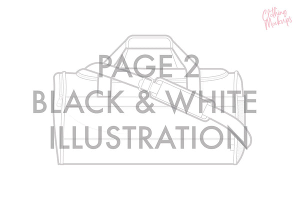 Duffel Bag - Flat Technical fashion drawing illustration vector ai psd ...