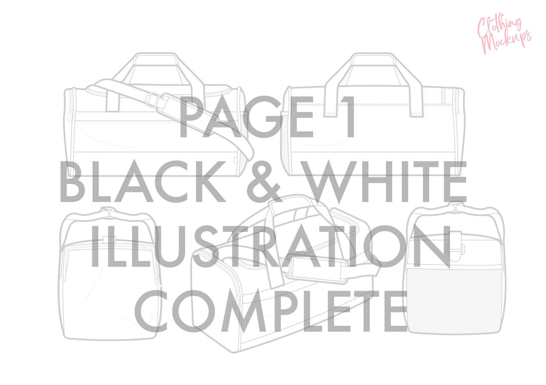 Duffel Bag - Flat Technical fashion drawing illustration vector ai psd ...